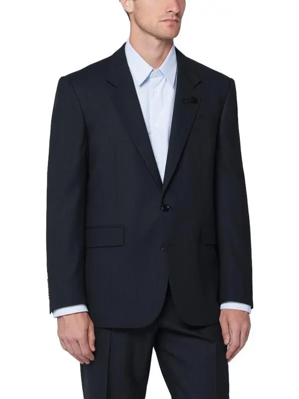 LARDINI Single-breasted Wool Blend Jacket - Blue