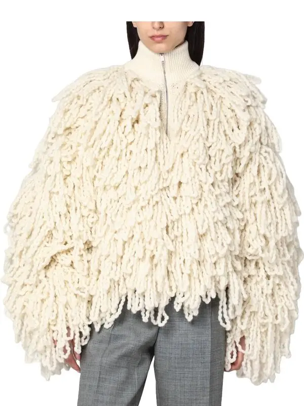Stella McCartney Wool Cardigan With Fringes - White