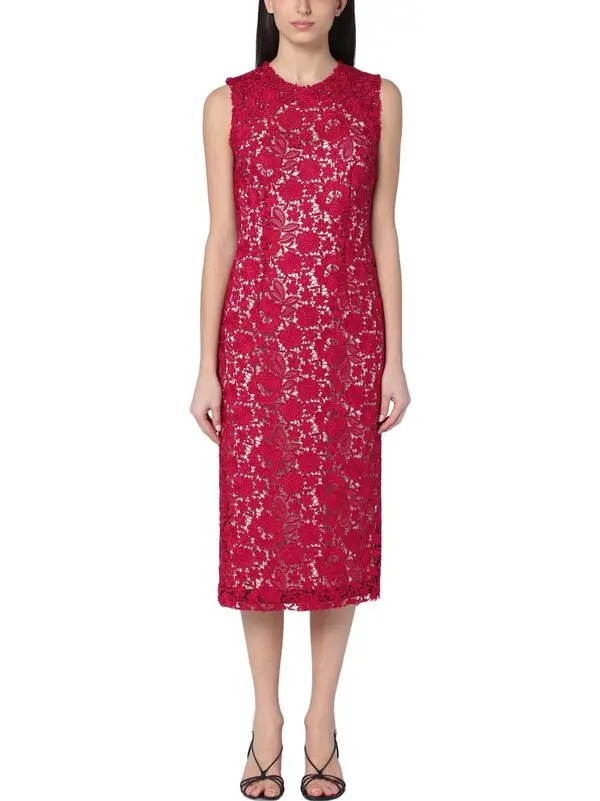 P.a.r.o.s.h Lace Midi Dress - Red