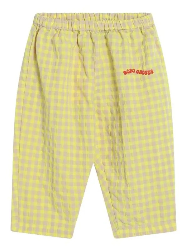 BOBO CHOSES Gingham Check Pants - Yellow