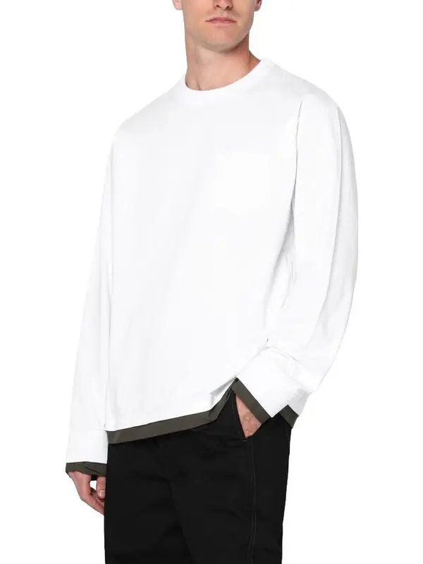 Sacai Cotton Crew Neck Shirt - White