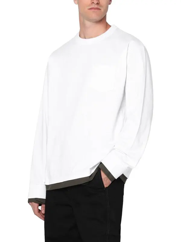 Sacai Cotton Crew Neck Shirt - White
