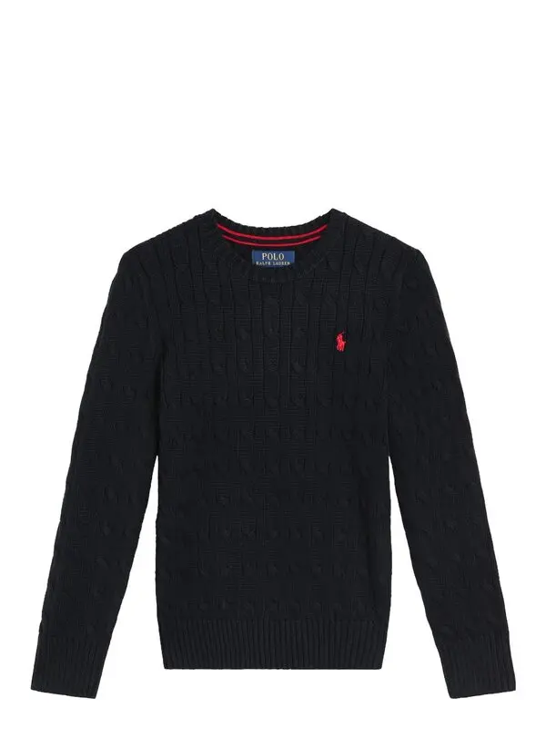 Polo Ralph Lauren Cable-knit Crewneck Sweater - Black