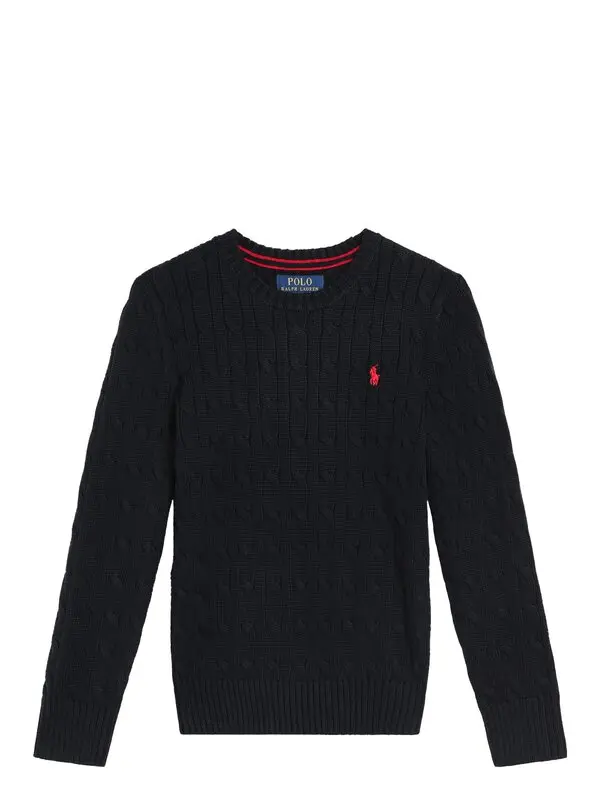 Polo Ralph Lauren Cable-knit Crewneck Sweater - Black