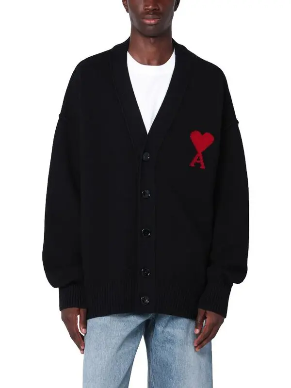 Ami De Coeur Wool Cardigan - Black