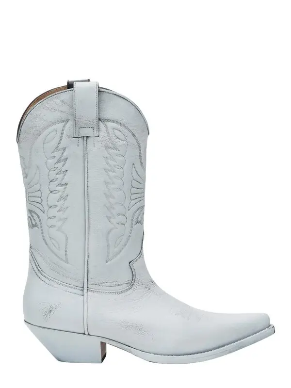 MAISON MARGIELA Vintage-effect Cowboy Boots - White