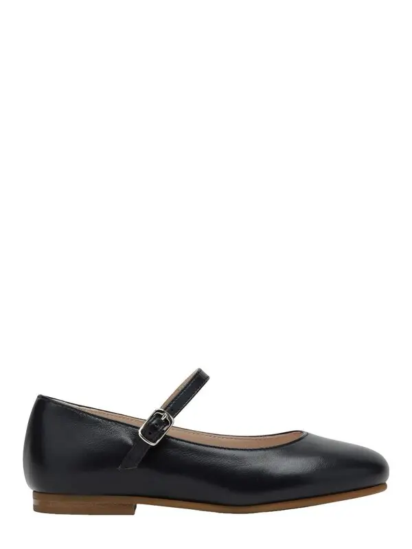 IL GUFO Leather Ballet Flats With Strap - Blue