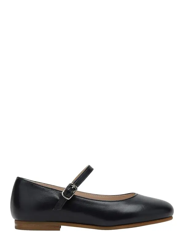 IL GUFO Leather Ballet Flats With Strap - Blue