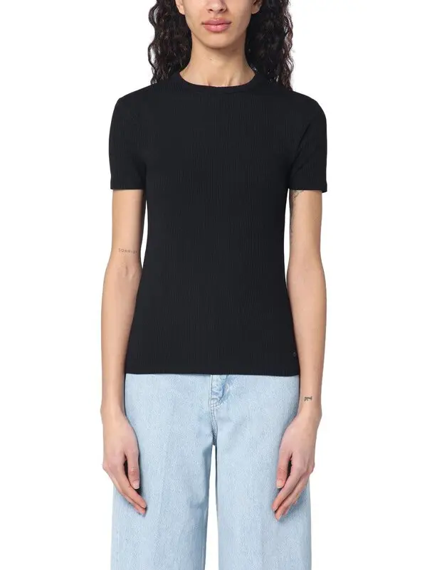 Calvin Klein Ribbed Crew Neck T-shirt - Black