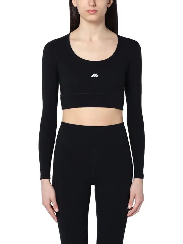 Balenciaga Activewear Top In Matte Nylon Blend - Black