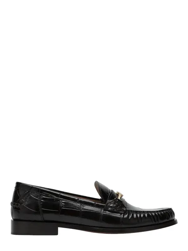 FERRAGAMO Moccasin With Vara Chain - Brown