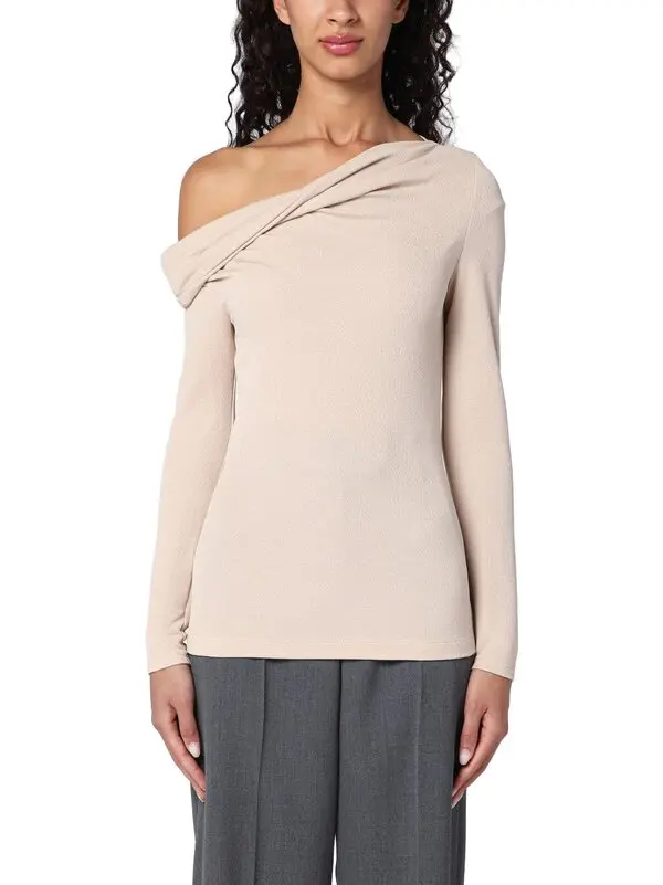 Givenchy Sweater With Draped Neckline - Beige
