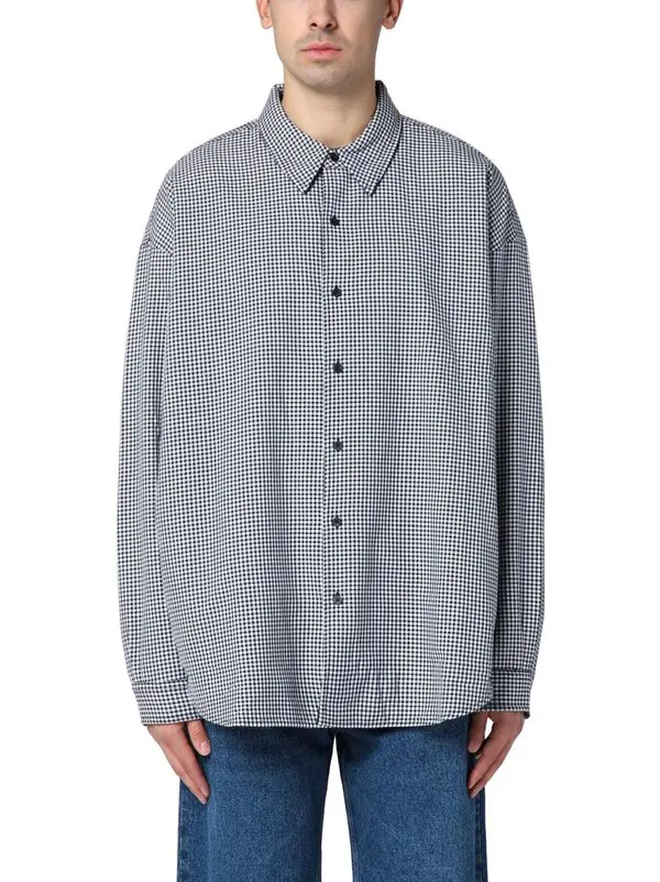 NEW AMSTERDAM SURF ASSOCIATION Wool Blend Checked Shirt - Black
