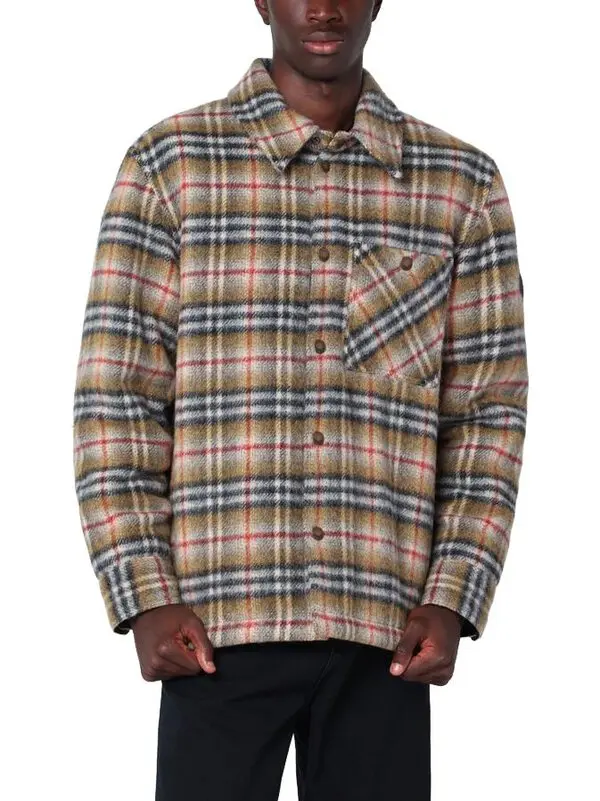 Burberry Checked Wool Shirt Jacket - Beige