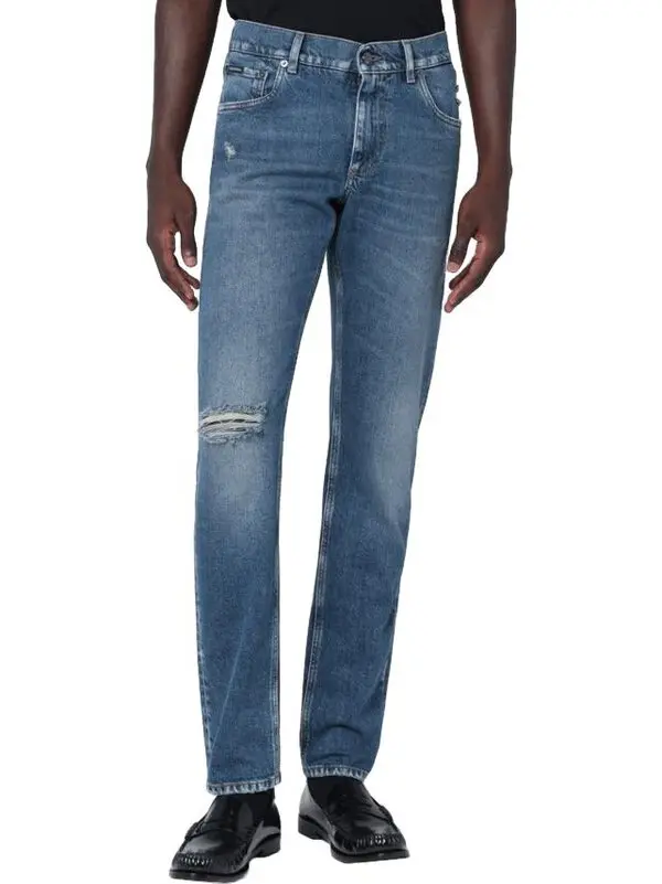 Dolce & Gabbana Faded-effect Slim Jeans - Blue