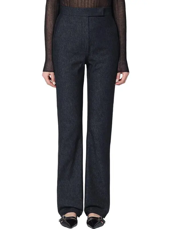 Max Mara Cotton Denim Effect Trousers - Blue