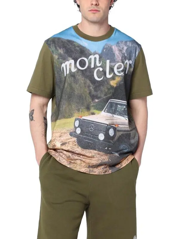 MONCLER X MERCEDES-BENZ BY NIGO Printed Cotton T-shirt - Green