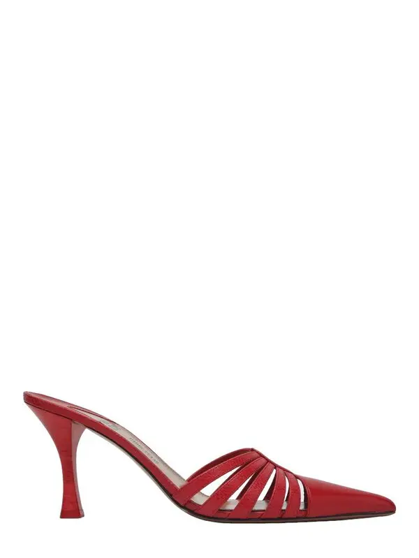Paris Texas Nadia Leather Mules - Red