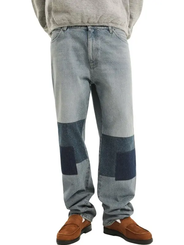 1989 STUDIO Malin Patchwork Denim Pants - Light Blue