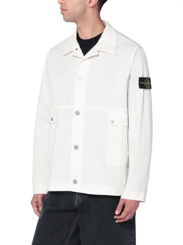 Stone Island Cotton Blend Jacket - White