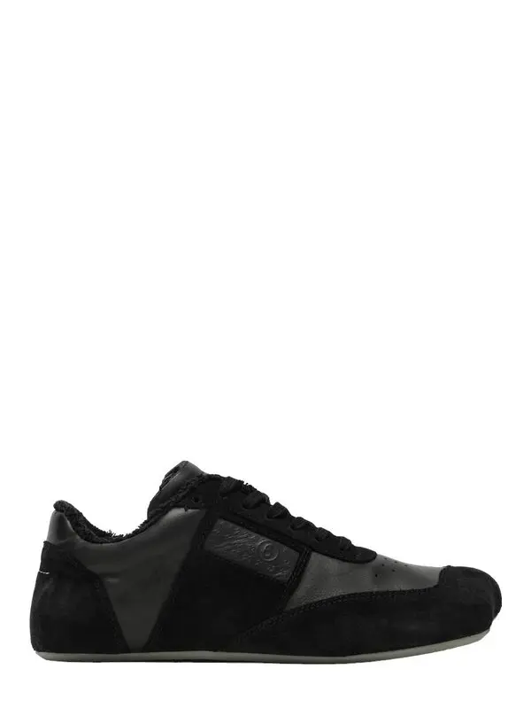 MAISON MARGIELA Leather And Suede Anatomic Sneakers - Black
