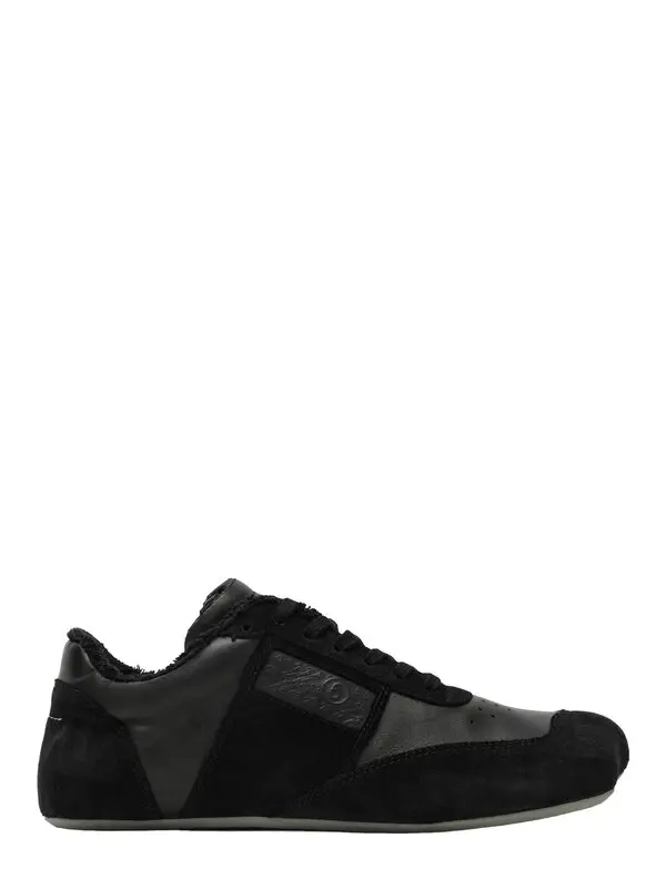 MAISON MARGIELA Leather And Suede Anatomic Sneakers - Black