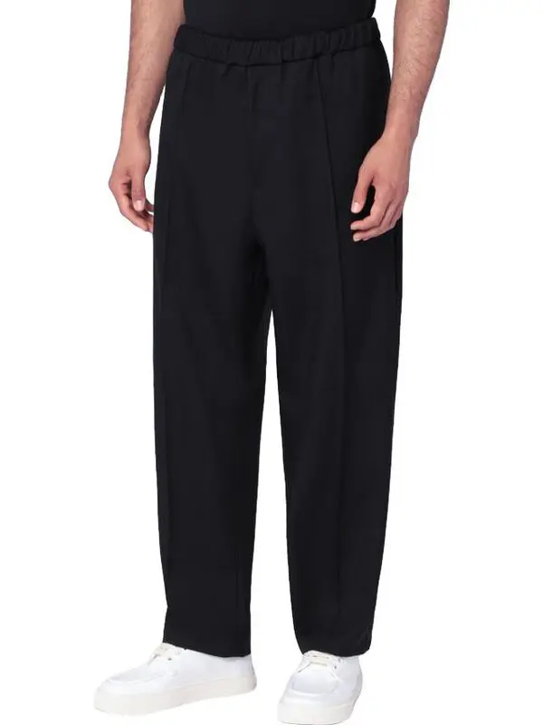 JIL SANDER Technical Gabardine Wide-leg Trousers - Black