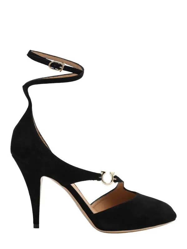 FERRAGAMO Décolleté With Gancini Detail - Black