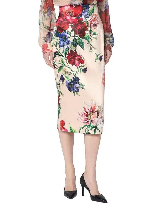 Dolce & Gabbana Floral Print Longuette Skirt - Multicolor