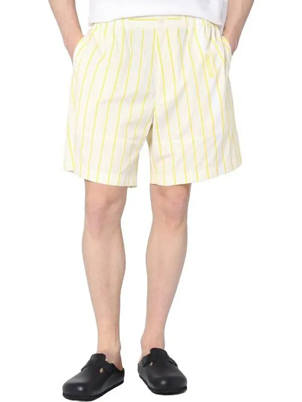 Jacquemus Striped Bermuda Shorts With Logo - White