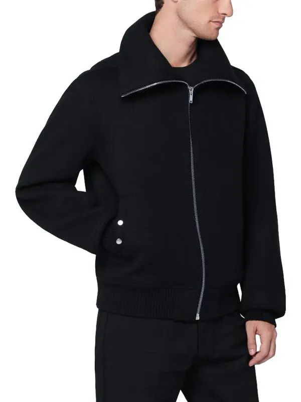 Rick Owens Wool Zip-up Jacket - Black