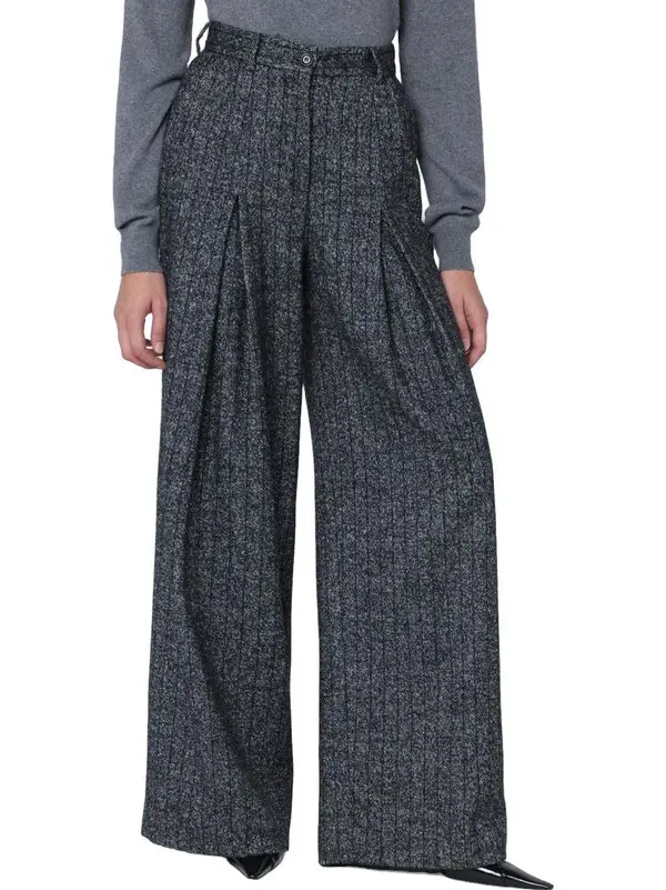 Dolce & Gabbana Striped Wide-leg Trousers - Grey