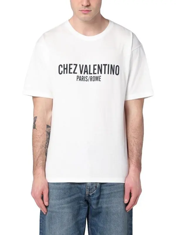 Valentino Garavani Ivory T-shirt With Chez - Print