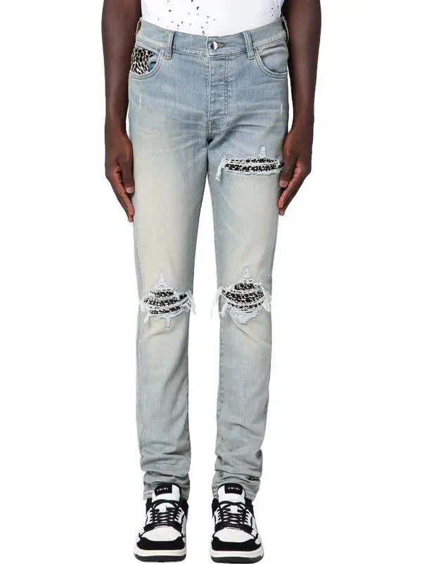 Amiri Leopard Jeans Mx1 Antique Indigo - Light Blue