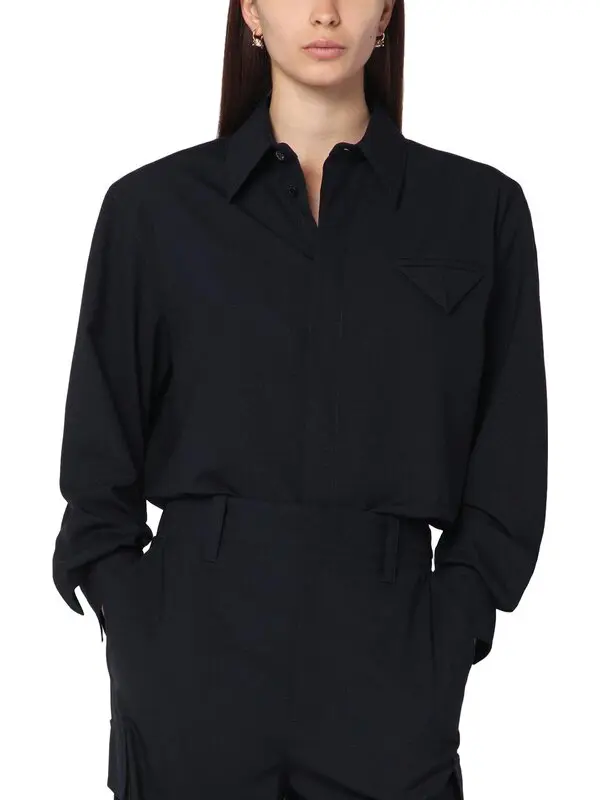 Bottega Veneta Wool Twill Shirt - Blue