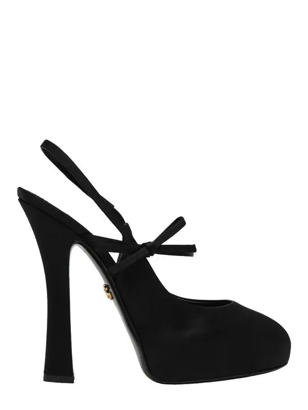 Dolce & Gabbana High Heel Satin Slingback - Black