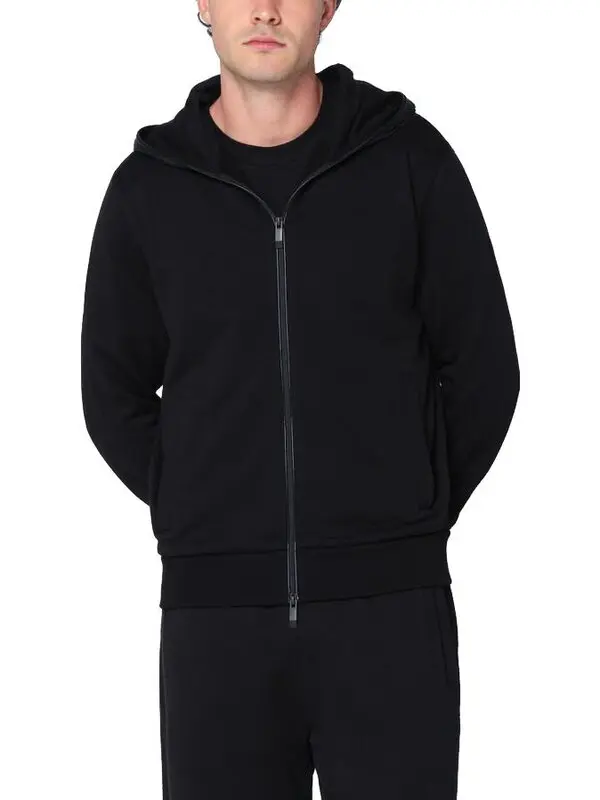 Moncler Cotton-nylon Zip-up Cardigan - Black