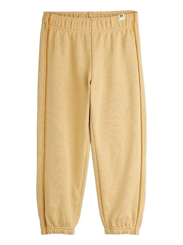 MINI RODINI Plain Piping Sweatpants - Beige