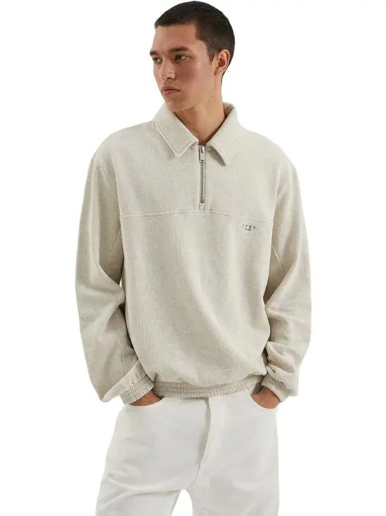 1989 STUDIO Cotton Half-zip Sweatshirt - Beige