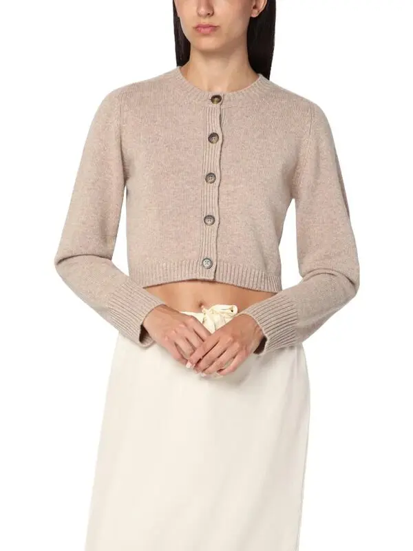 Loulou De Saison Cashmere Cropped Cardigan - Beige