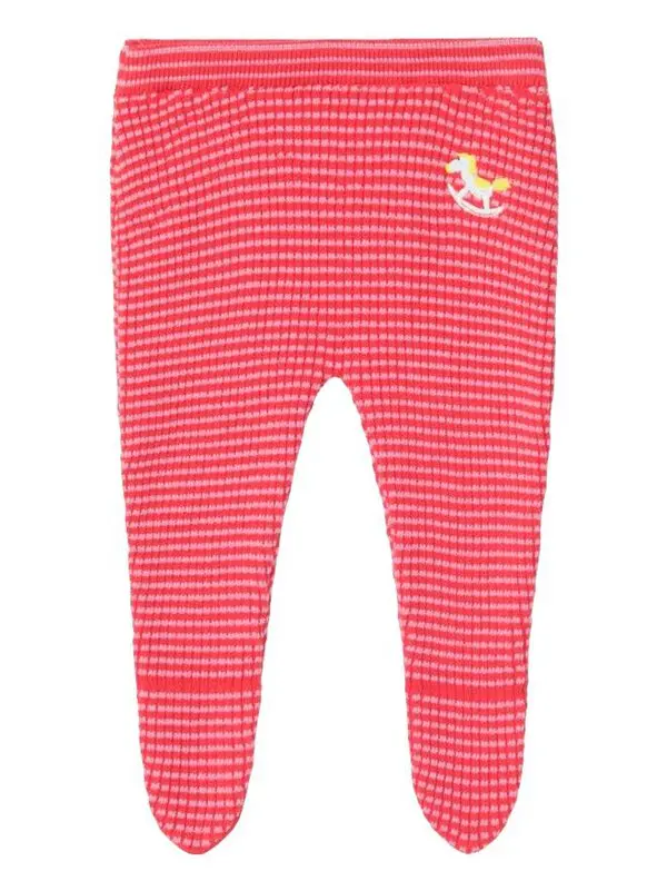 BOBO CHOSES Striped Footed Leggings - Pink
