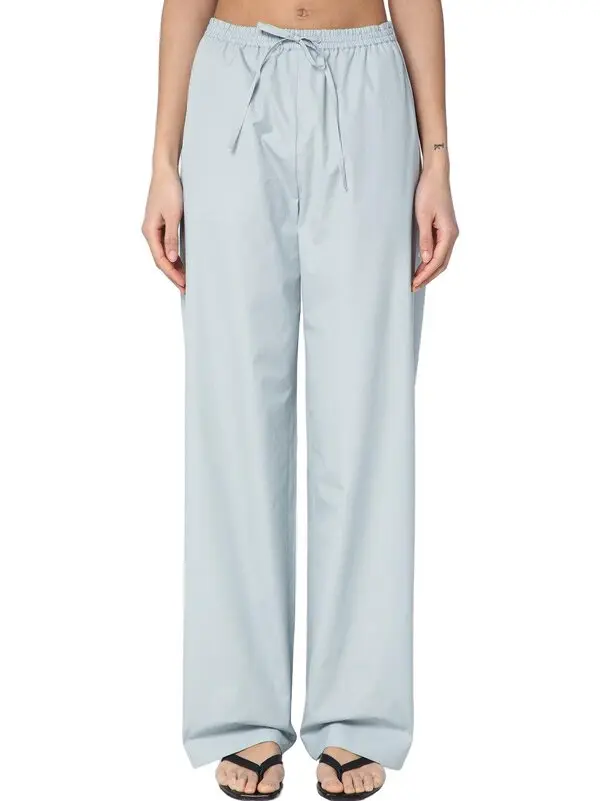 Loulou De Saison Wide Leg Cotton Trousers - Light Blue