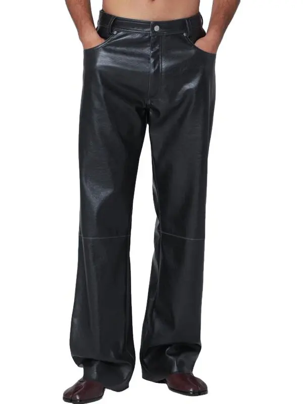MAISON MARGIELA Faux Leather Trousers - Black