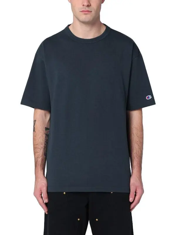 Champion Navy Cotton Crew-neck T-shirt - Blue