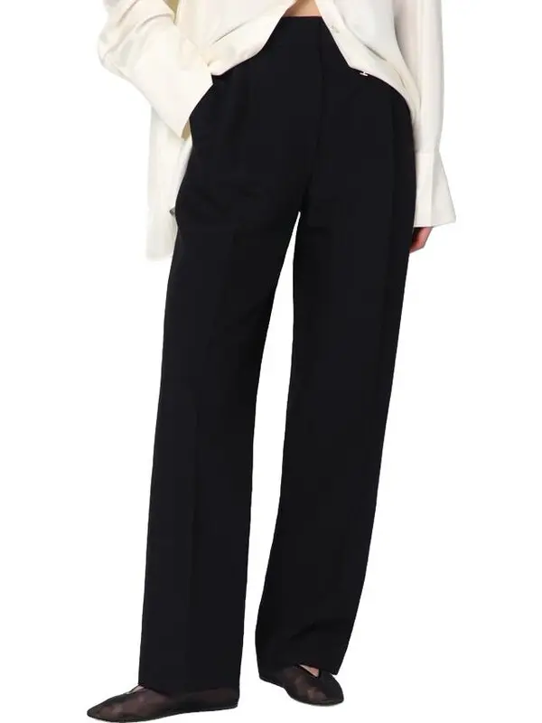 THE ROW Lilas Wool And Linen Trousers - Black
