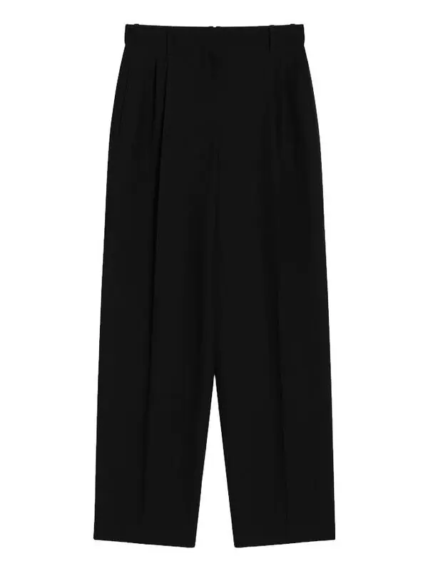 THE ROW Lilas Wool And Linen Trousers - Black