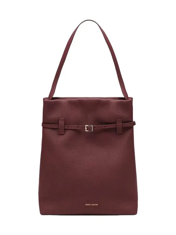Manu Atelier Tote Du Jour Suede Tote Bag - Burgundy
