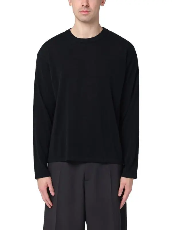 ROBERTO COLLINA Cotton Crew Neck Sweater - Black