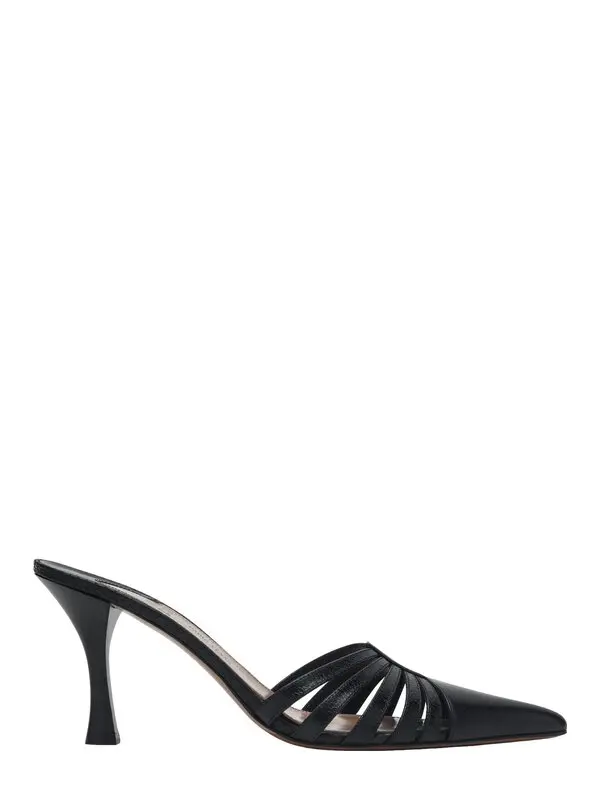 Paris Texas Leather Nadia Mules - Black