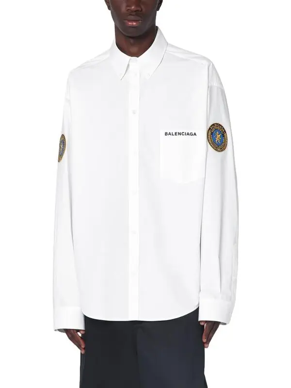 Balenciaga Uniform Merch Button-down Shirt - White